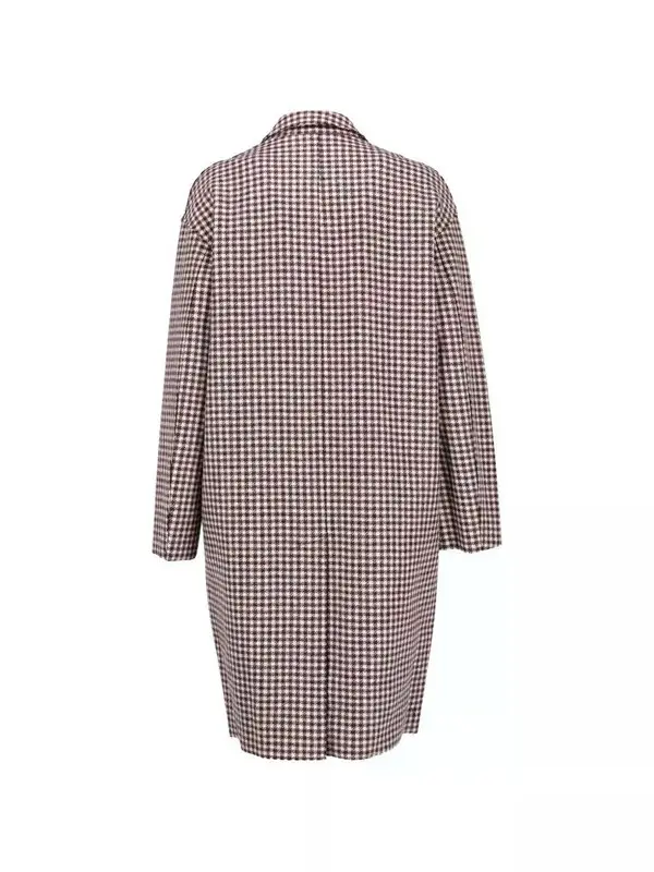 Vintage Houndstooth Single-breasted Coat