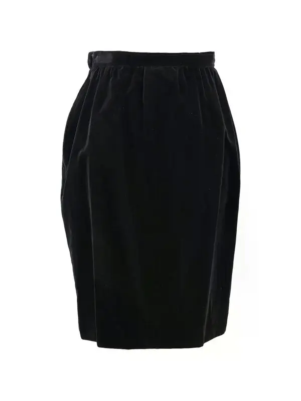 Saint Laurent Rive Gauche Velvet Pencil Skirt