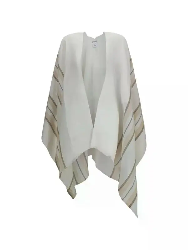 Brunello Cucinelli Sequin Embellished Striped Poncho