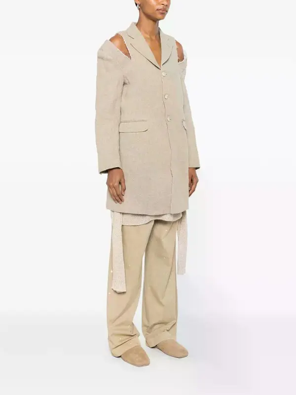 Comme Des Garçons Cut-out Frayed Coat