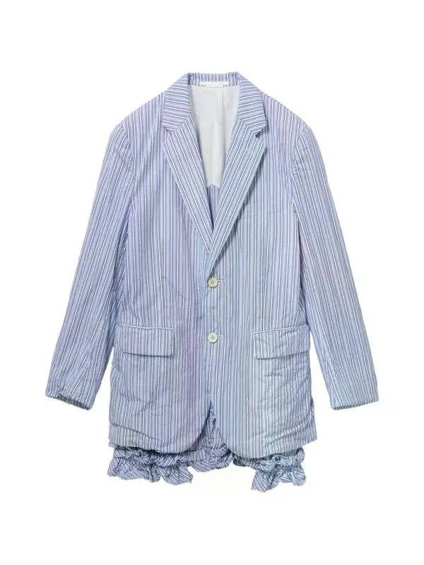 Comme Des Garçons Striped Blazer - Blue
