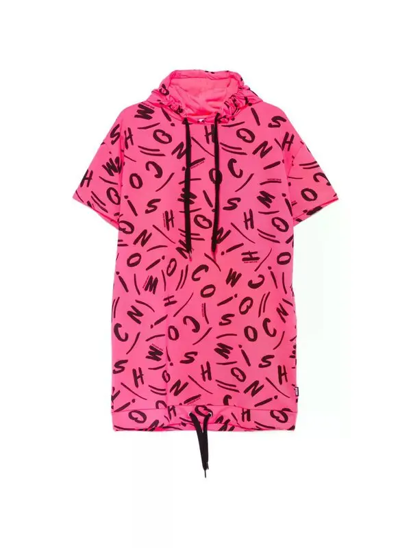 Moschino Print Hooded Mini Dress