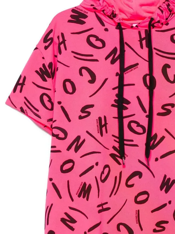 Moschino Print Hooded Mini Dress