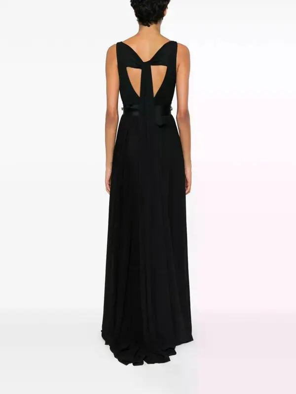 ALESSANDRO LEGORA Crystal-embellished V-neck Maxi Dress