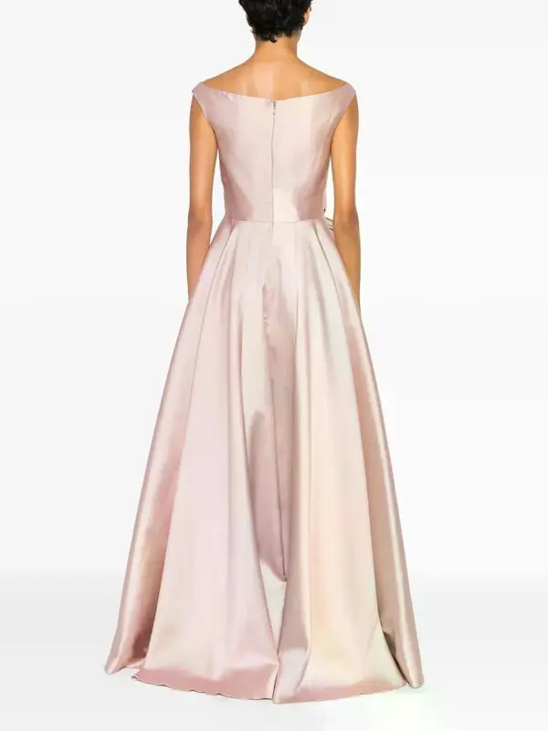 ALESSANDRO LEGORA Satin Off-shoulder Maxi Dress