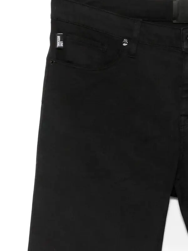 Moschino Slim Fit Jeans With Logo Patch