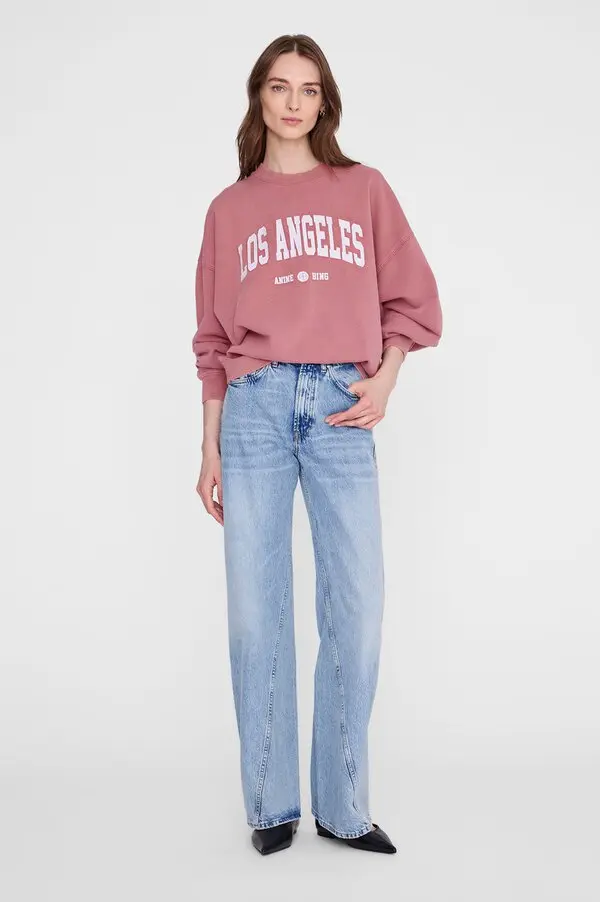 ANINE BING Miles Los Angeles University Sweatshirt - Earth Red