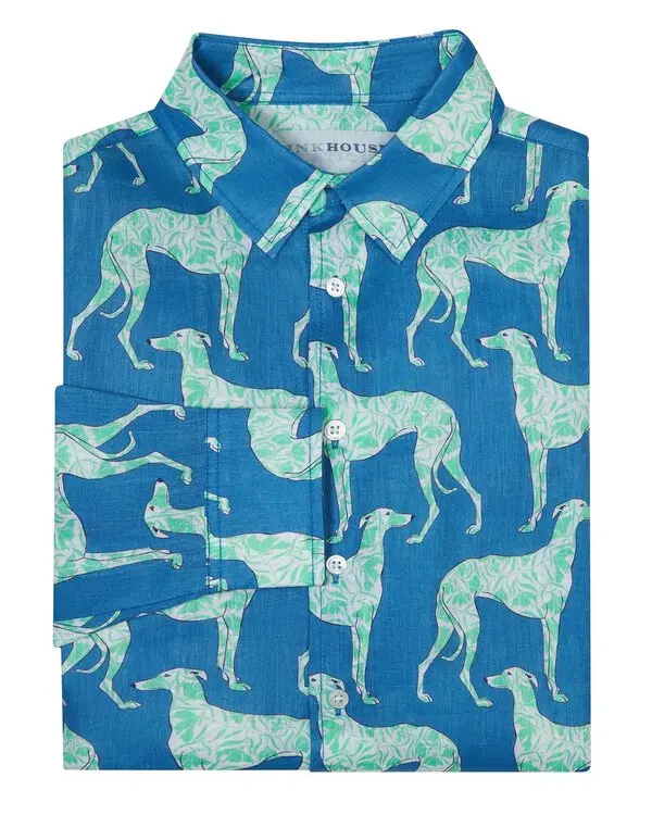 PINK HOUSE Linen Shirt Lurcher-blue - Green
