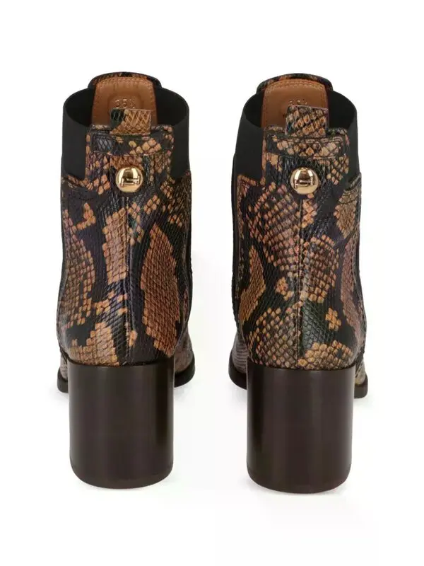 TOD'S Snake-effect Leather Ankle Boots