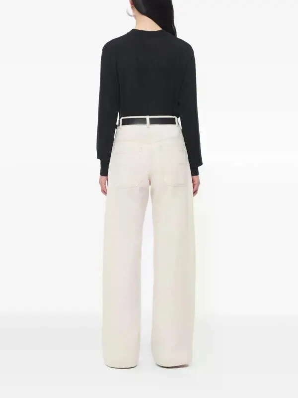 Another Tomorrow Fine-knit Merino Wool Long-sleeve Top - Black