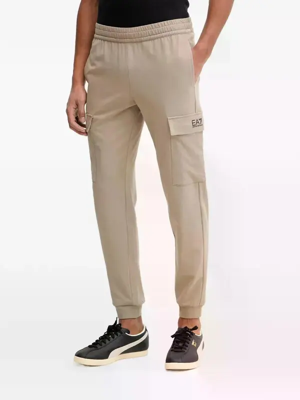 EA7 Logo-print Cargo Pants - Neutrals