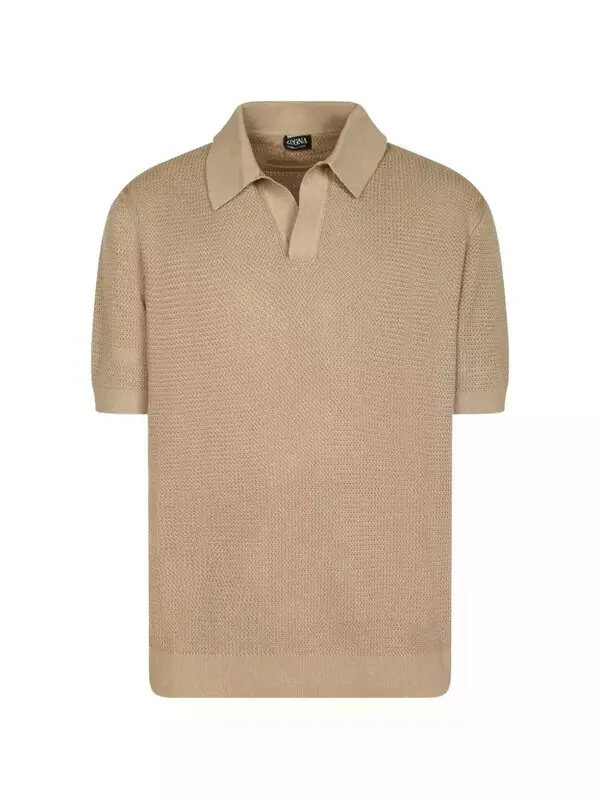 Zegna Waffle-knit Polo-collar T-shirt