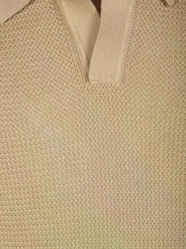 Zegna Waffle-knit Polo-collar T-shirt