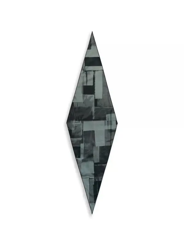 Zegna Abstract-print Diamond-shaped Scarf - Grey