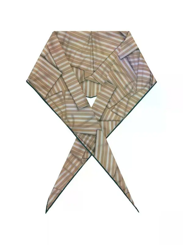 Zegna Striped Diamond-shaped Scarf - Brown