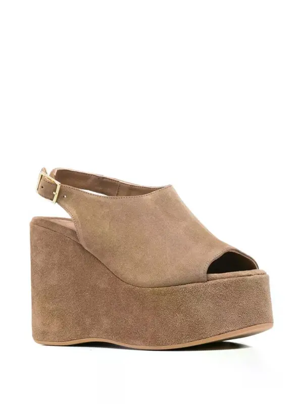 CURIOSITÈ Suede Platform Slingback Sandals