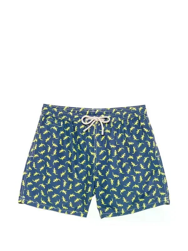 MC2 SAINT BARTH Lizard-print Swim Shorts - Blue