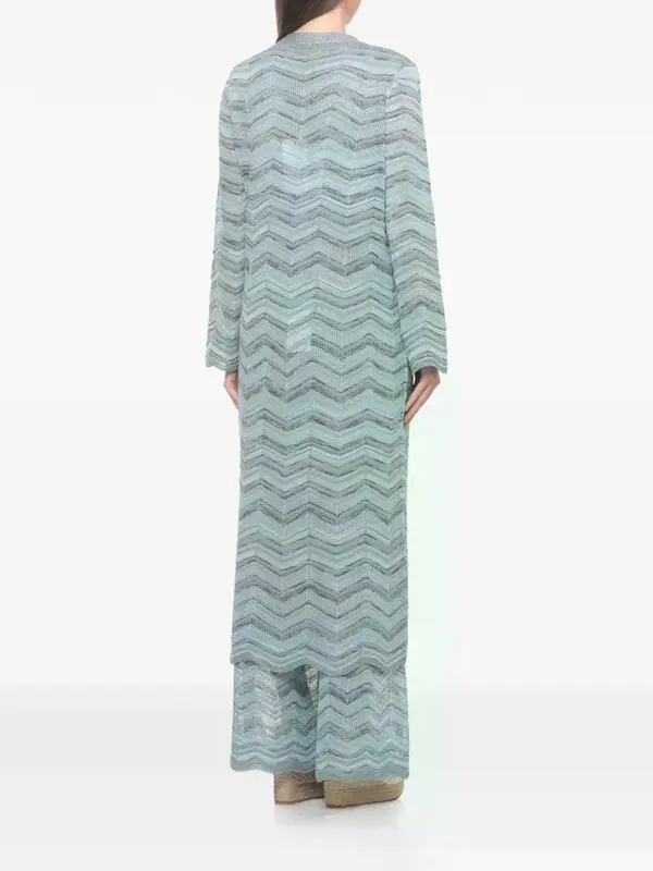 D.exterior Longline Zigzag-knit Cardigan