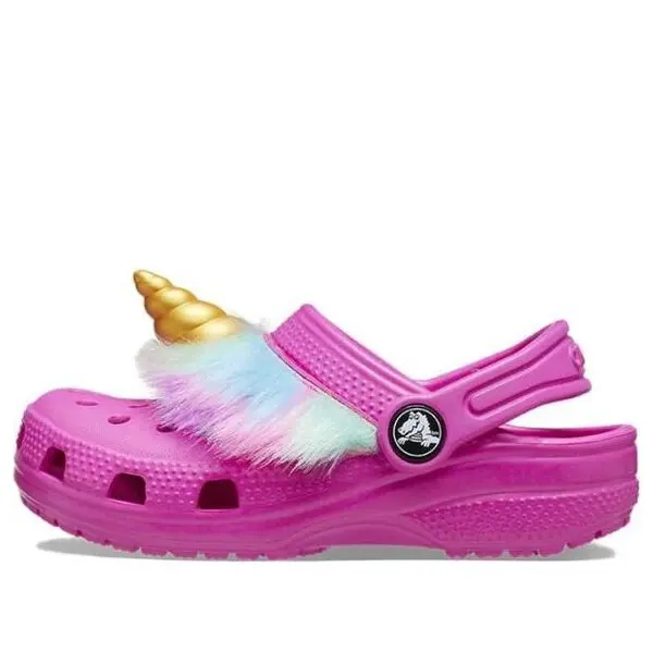 CROCS Classic I Am Unicorn Clogs - Fuchsia/gold