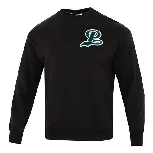 PUMA Team Crew Logo Sweatshirt 'black Green - Black/green