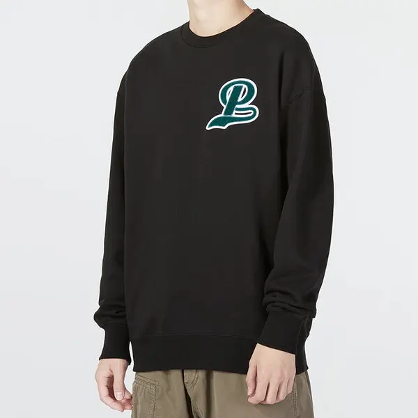 PUMA Team Crew Logo Sweatshirt 'black Green