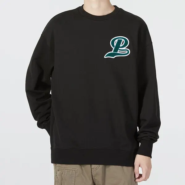PUMA Team Crew Logo Sweatshirt 'black Green