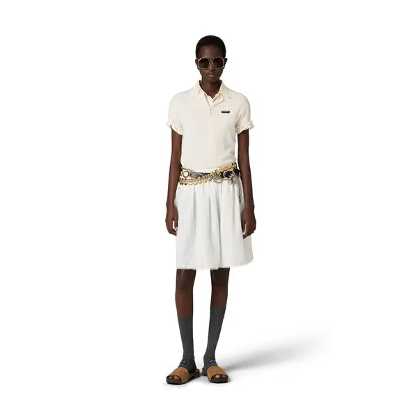 Miu Miu Cashmere And Silk Polo Sweater - White
