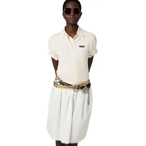 Miu Miu Cashmere And Silk Polo Sweater - White