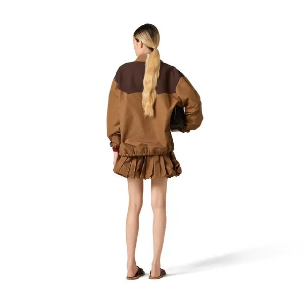 Miu Miu Pleated Gingham Check Mini Skirt - Caramel