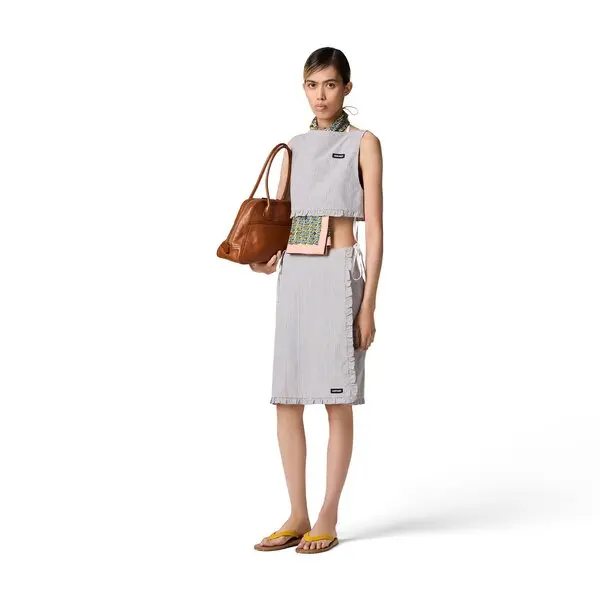 Miu Miu Ruched Check Skirt