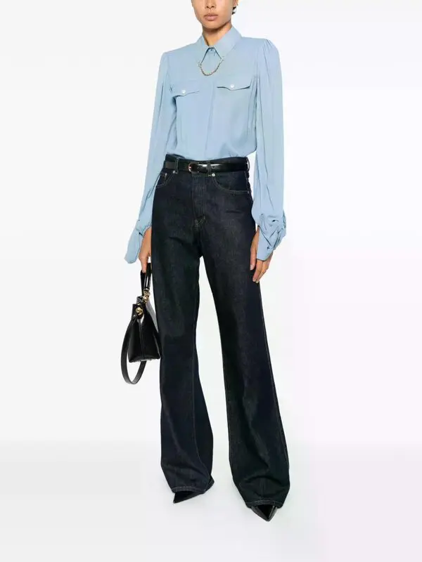 Elisabetta Franchi Chain Detail Long Sleeve Blouse