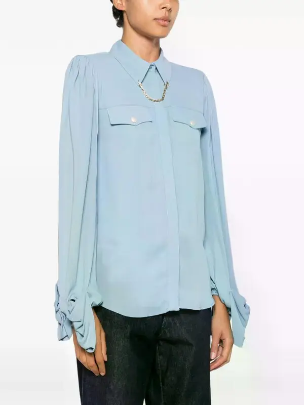 Elisabetta Franchi Chain Detail Long Sleeve Blouse