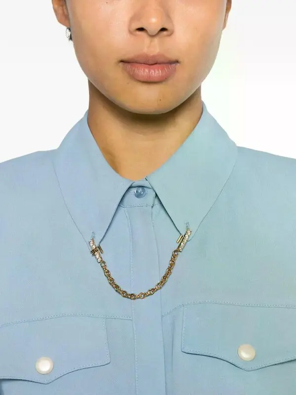 Elisabetta Franchi Chain Detail Long Sleeve Blouse