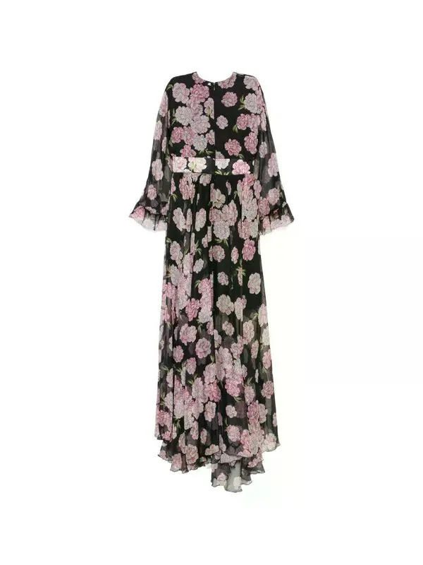 ALESSANDRO LEGORA Floral Print Ruffled Maxi Dress