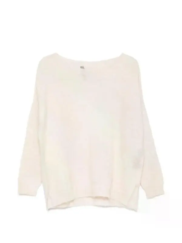 D.exterior Side-slit Sweater - Neutrals