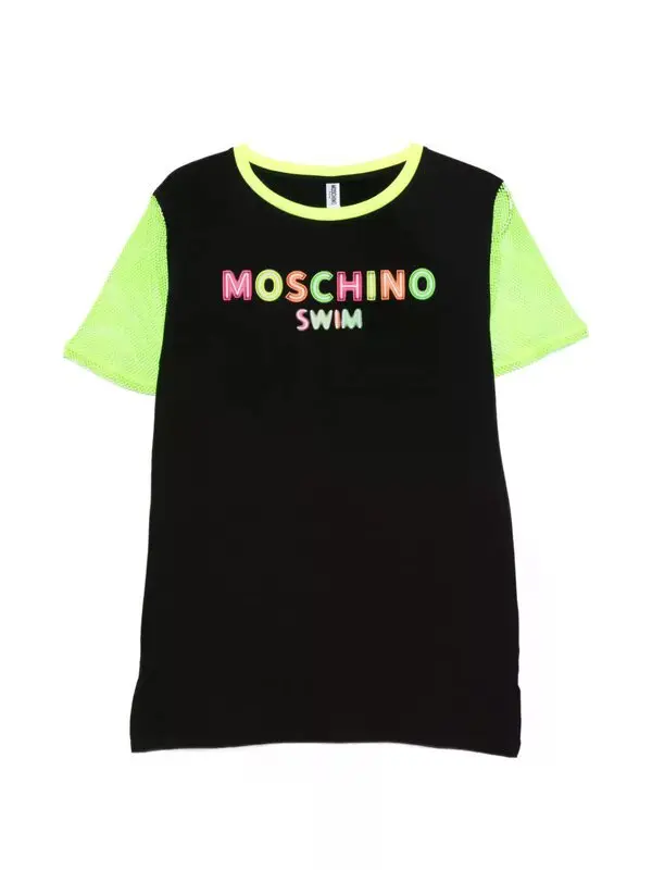 Moschino Mesh-sleeve Logo T-shirt - Black