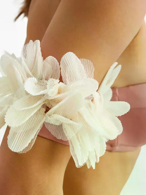 LA REVECHE Kamila Flower-appliqué Bikini Top