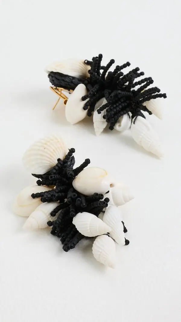 Johanna Ortiz Whimsical Waters Dangle Earrings With Shell And Beaded Embellishments