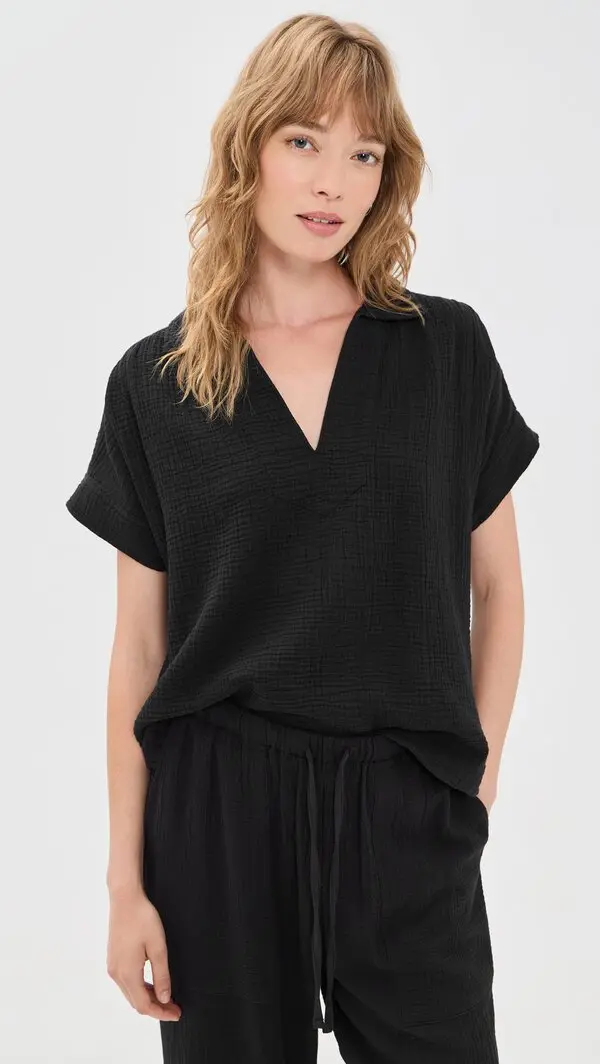 Faherty Brand Dune Cotton Gauze Zoe Top