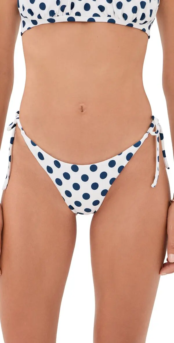Peixoto Tonie Bikini Bottoms - Navy Polka Dots