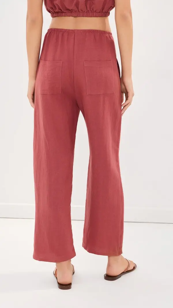 LE BOP Kelsey Cropped Mid Rise Pants - Marsala
