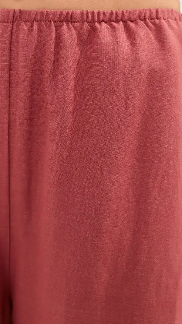 LE BOP Kelsey Cropped Mid Rise Pants - Marsala