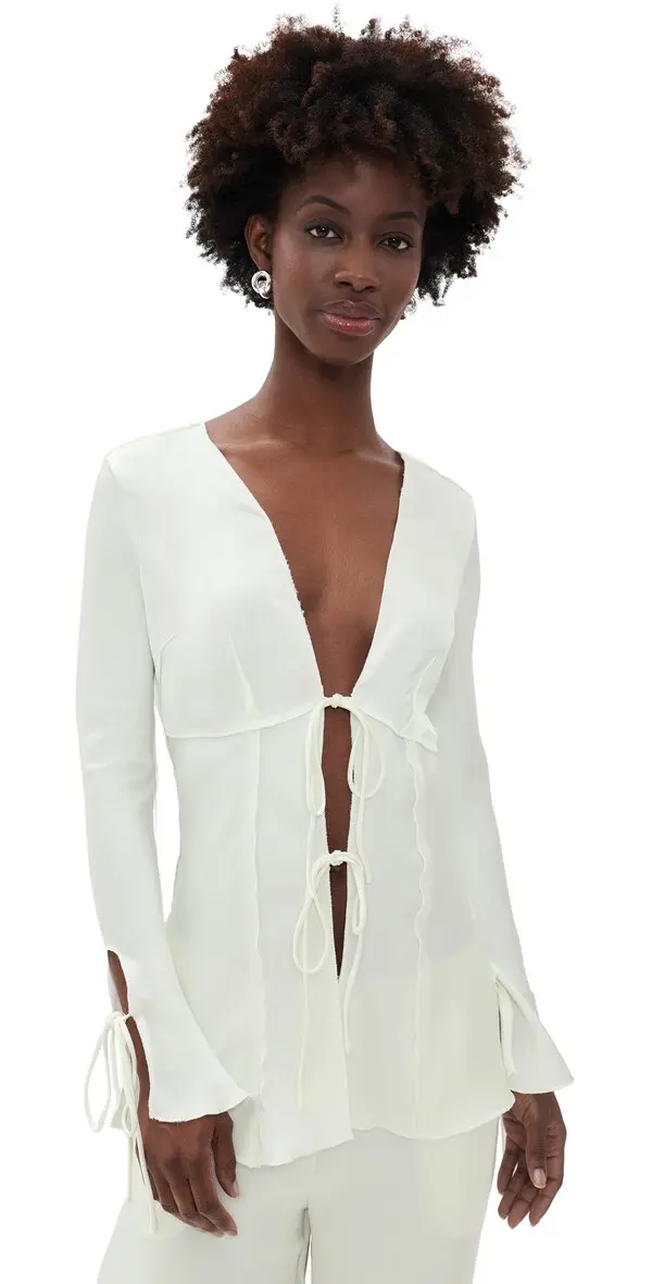 Lioness Veil Blouse - Porcelain
