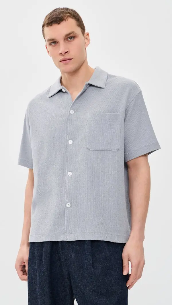 FRAME Textured Button Down Shirt