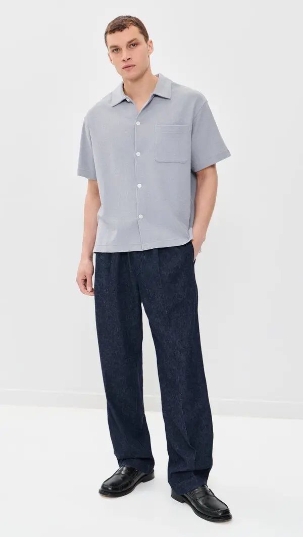 FRAME Textured Button Down Shirt