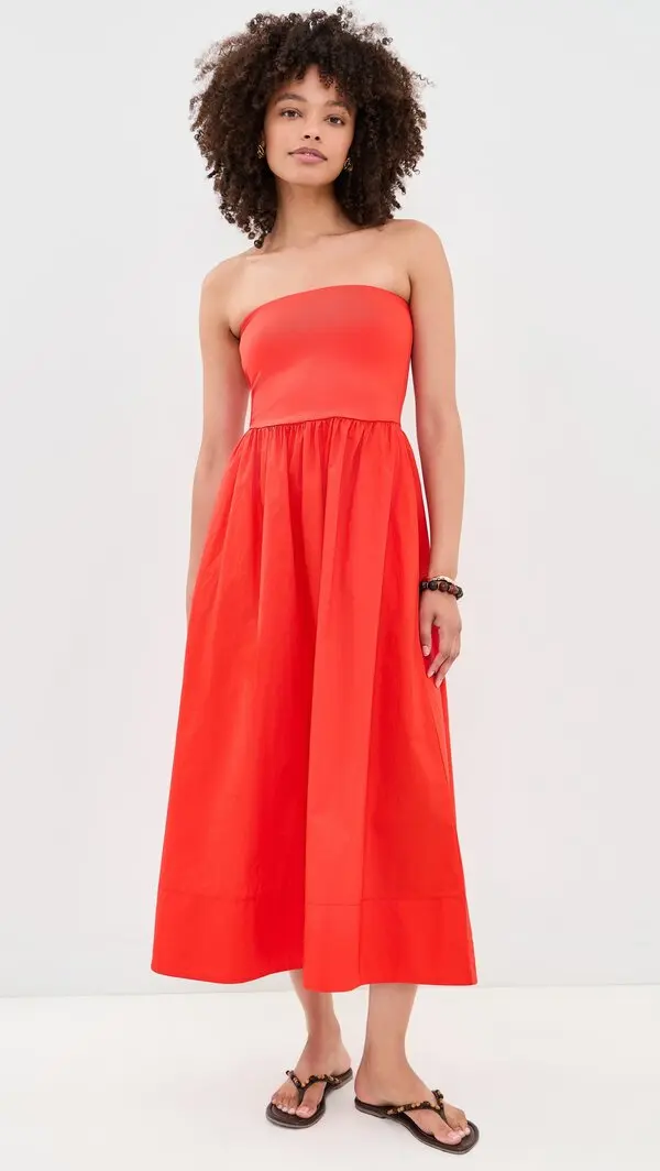Z Supply Sunsought Strapless Midi Dress