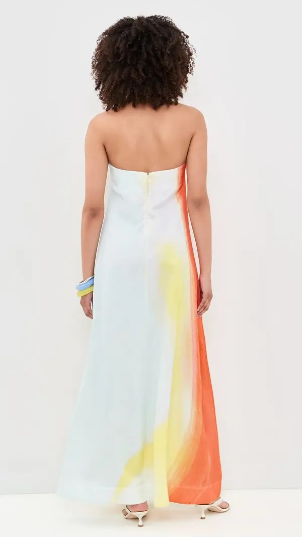 Significant Other Elvi Strapless Abstract Print Maxi Dress
