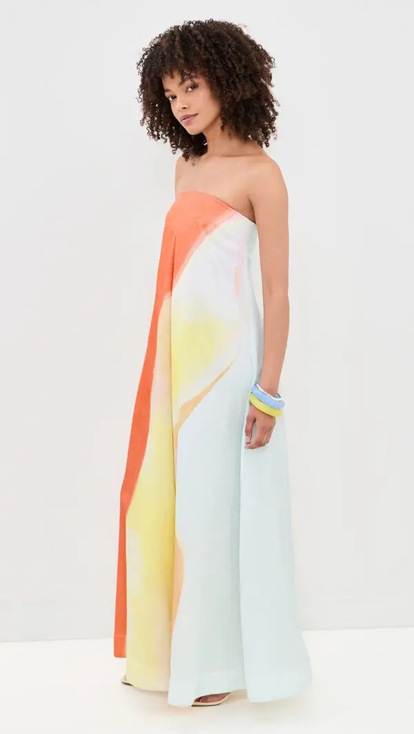 Significant Other Elvi Strapless Abstract Print Maxi Dress
