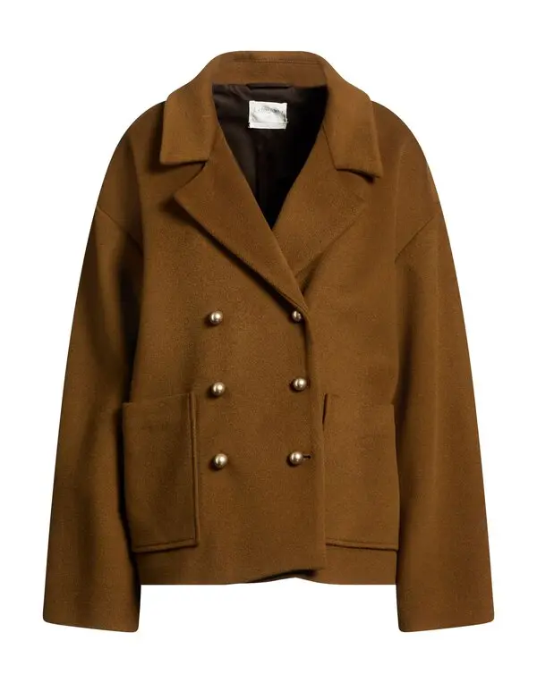 FORTE_FORTE Double-breasted Coat In Virgin Wool, Polyamide, And Cashmere
