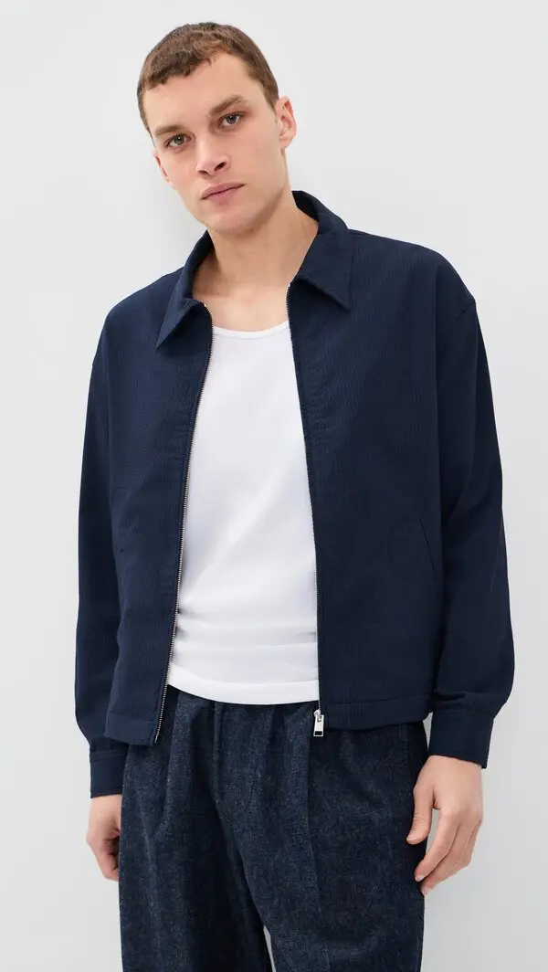 FRAME Seersucker Blouson Jacket